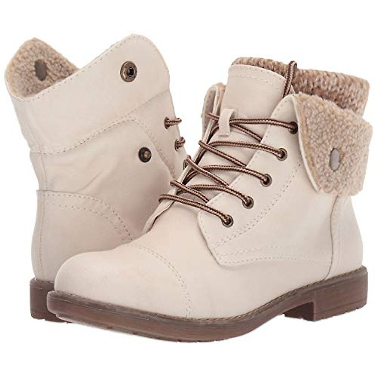 CLIFFS BY WHITE MOUNTAIN Women's Duena Hiking Style Boot, Winter White/Burn/Fab/Fleece, 10 M