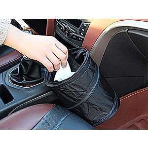 Car Trash Can and Storage Bin - Convenient Pop-Up Design for Egg & Berry Gathering, Laundry, Closet Organization - 7"x10" Size - Easy Cleanup and Compact Storage - Black