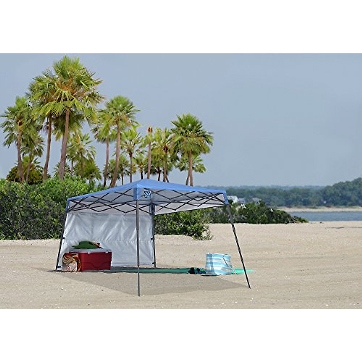 Quik Shade Go Hybrid 6' x 6' Sun Protection Pop-Up Compact and Lightweight 7' x 7' Base Slant Leg Backpack Canopy
