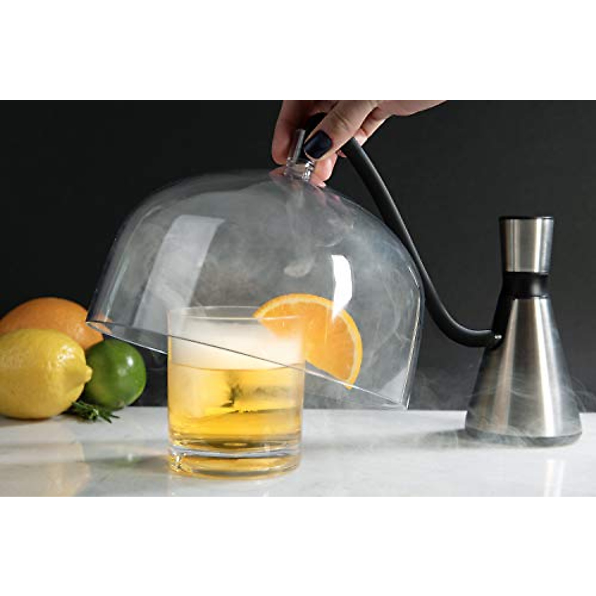 Smoking Gun with XL 7-1/4" Dome- Hot Cold Portable Smoker Infuser Kit for Indoor Outdoor Use- Smoke Meat Cheese Cocktails Faster than Smoker Box, Large Dome Has Greater Capacity, Holiday Electric Gift