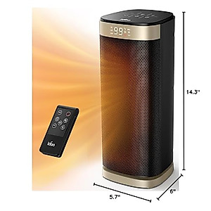 iDOO Space Heater, Portable Electric Heaters for Indoor Use, PTC Ceramic Heating with Thermostat for small Bedroom, Large Room & Office, Remote, 70° Oscillation, 24H Timer, christmas Gifts for home