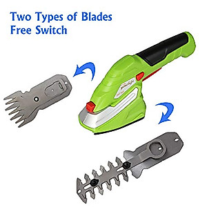 Vilobos 2-in-1 Cordless Grass Shear Garden Hedge Trimmer,60 Minutes Use Time,4.5V, Lightweight 1.15 lbs, for Small Lawns Hedges Shrubbery,Rechargeable Charger Included