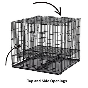 MidWest Homes for Pets Puppy Playpen Crate - 236-05 Grid & Pan Included, BLACK