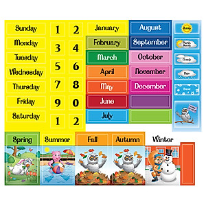 ZazzyKid Magnetic Calendar & Weather Chart for Kids - Preschool Daily Calendar Learning for Days of the Week, Months, Weather & Season Pink