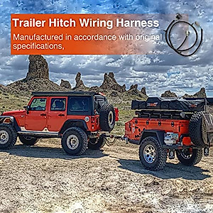 70.5'' Heavy Duty 4-Way Tow Hitch Trailer Wiring Harness for 2007-2018 Jeep Wrangler JK Replace OEM 17275.01, 92015 8001