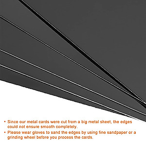 uxcell Blank Metal Card 66x45x0.3mm Painted Aluminum Plate for DIY Laser Printing Engraving Black 10 Pcs