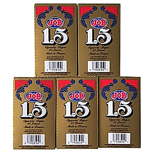 1.5 JOB Rolling Papers, 5 Pack Bundle, 120 Paper Leaves Total