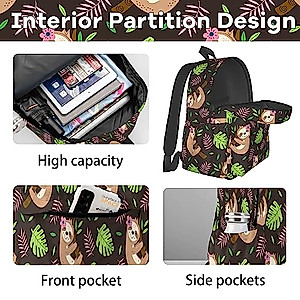PARN Sloth Backpack For Women Men, 16.9 Inch Sloth Laptop Backpack College Bag Cute Travel Backpack