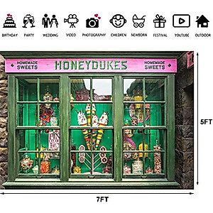 BewFar 7X5FT Honey Candy Bar Photography Backdrop Homemade Sweets Show Window Shoppe Background for Magical Theme Birthday Party Cake Smash Supplies Photo Booth Prop