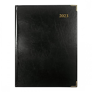 Brownline 2024 Executive Daily Planner, Appointment Book, 12 Months, January to December, Sewn Binding, 10.75" x 7.75", Trilingual, Black (CBE514-24)