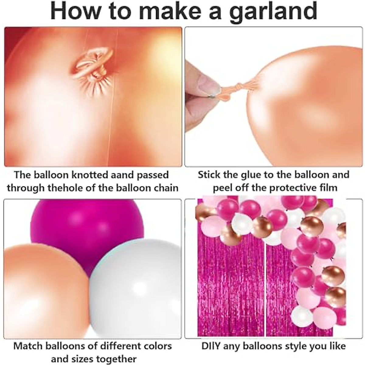 Barbie Bachelorette Party Decorations Valentine's Day Decorations Pink Princess Birthday Party Decorations Girl Barbie Princess Party Decorations Hot Pink and White Balloons Garland