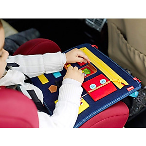 Toddler Busy Board - Montessori Fine Motor Skills Toy - Zipper Buckle Button Shoe Tying Practice Board - Sensory Activity Busy Board for Toddlers - Soft Felt Travel Learning Toys for Kids Ages 3 4 5