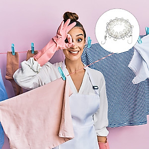 uxcell Travel Clothesline, Portable Clothesline with 12 Clothespins, 1.85M/6.07ft Windproof Stretchy Elastic Laundry Clothes Line for Backyard Hotel Camping Indoor Outdoor, White