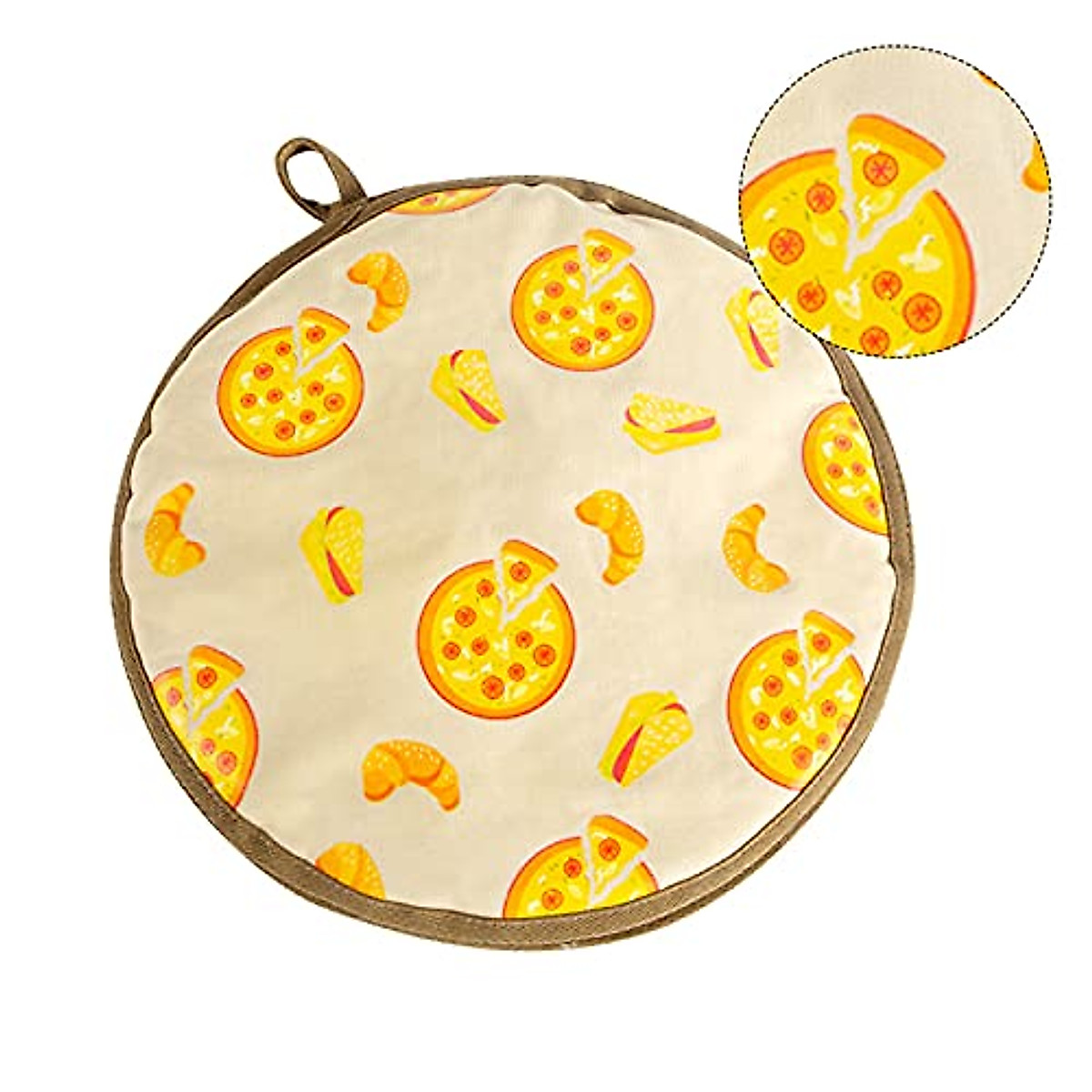 MeiLiZuRL Tortilla Warmer 12” Insulated Bag Warm Tortilla Warmer Pouch Pizza Pattern, Tortilla Warmer Container for Work Outdoor Travel Picnic, Tortilla Holder, Cloth Pouch to Keep Food