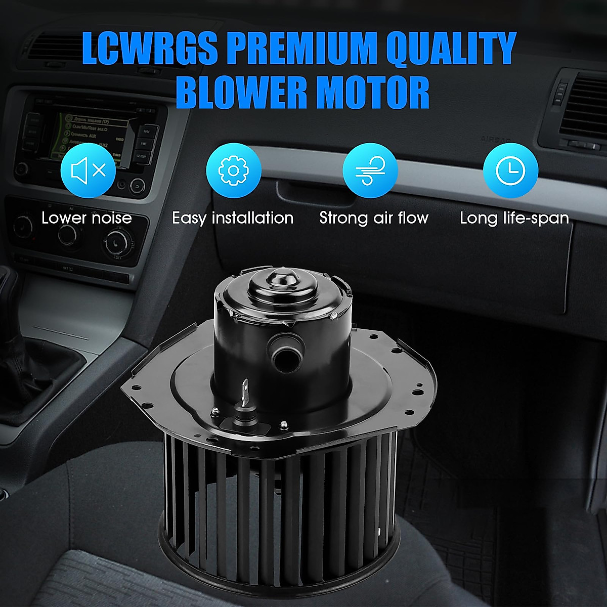 AC Blower Motor with Fan Fits for 1992 1993 1994 1995 1996 Chevy Silverado Suburban 1500 2500 Tahoe GMC Sierra Yukon C1500 C2500 K1500 K2500 G20 HVAC Heater Blower Motor Replaces# 700103