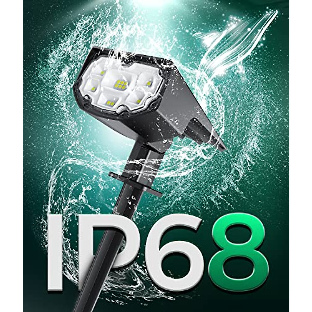 Solar Outdoor Lights, ‎𝟳𝟬𝟬 Lumen Bright Spot Lights 𝗜𝗣𝟲𝟴 Waterproof, Auto On/Off Solar Landscape Lights with 40000H Lifespan, 2-in-1 Garden Lights for Yard/Pathway/Security, Cold White 2 Pack