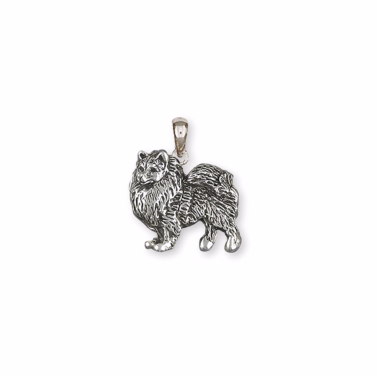 Keeshond Jewelry Sterling Silver Handmade Keeshond Pendant KSH2-P