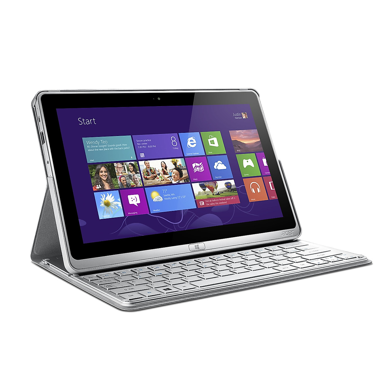 Acer Aspire P3-171-6820 Detachable 2 in 1 Touchscreen Ultrabook (Windows 8, Intel Core i5-3339Y 1.5 GHz, 11.6" LED-lit Screen, Storage: 120 GB, RAM: 4 GB) Silver