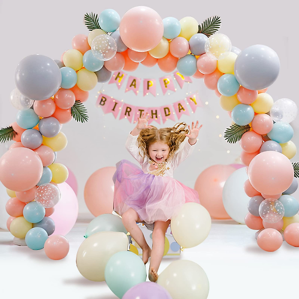 Party Spot! 95 Pcs Balloon Arch Kit, 9Ft Tall & 10Ft Wide Ajustable Balloon Arch Stand For Baby Shower Graduation Birthday Party Wedding Decorations