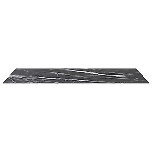 ULUYYUC Table Top,Living Room Tables Kitchen Table Dining Table Suitable Suitable for Kitchen Room,Dining Room,Living Room Black 47.2"x25.6" 0.3" Tempered Glass with Marble Design