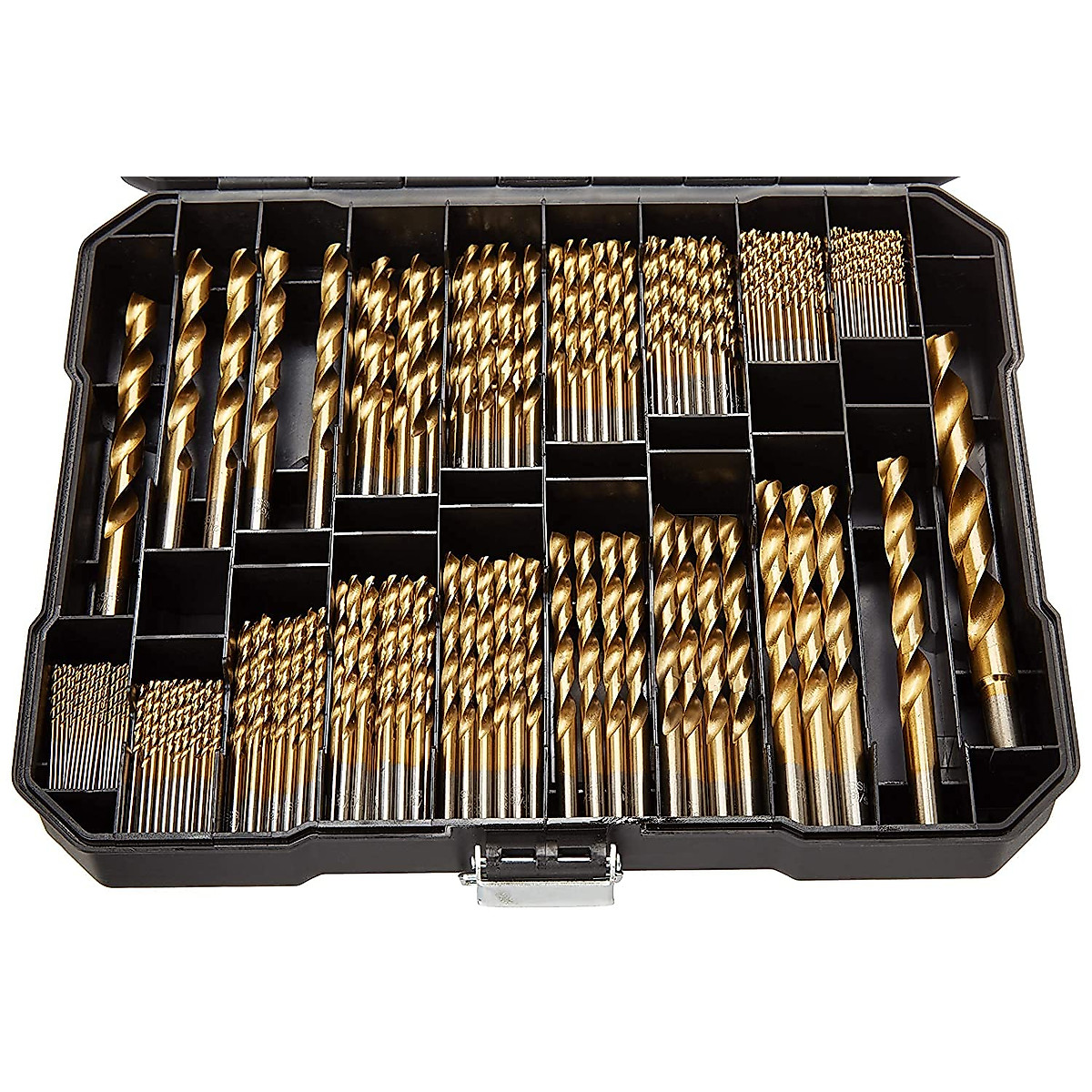 Metric 230 Pieces Titanium Twist Drill Bit Set, 135° Tip High Speed Steel, Size from 1mm up to 10mm, Ideal Drilling in Wood/Cast Iron/Aluminum Alloy/Plastic/Fiberglass, with Hard Storage