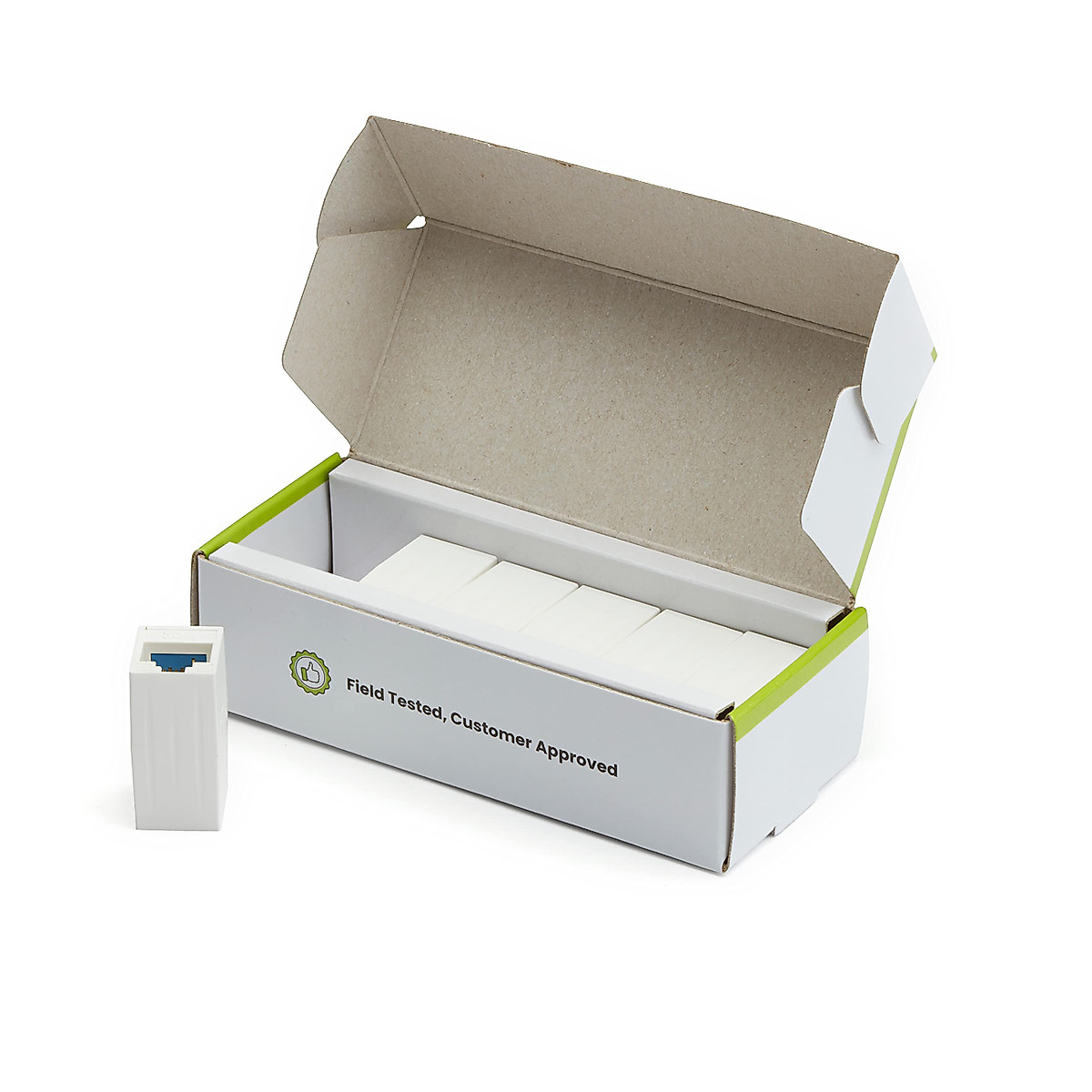 trueCABLE Cat6 Inline Coupler, Unshielded (UTP), PoE++ (4PPoE), UL Listed, ETL Verified, ANSI/TIA 568-2.D Cat 6 Performance Compliant, Female to Female RJ45 Couplers, White, 6 Pack