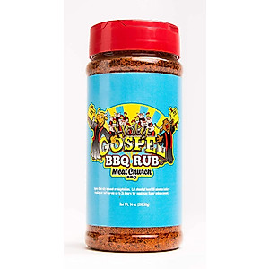 Meat Church BBQ Rub Combo: Holy Gospel (14 oz) and VooDoo (14 oz) BBQ Rub and Seasoning for Meat and Vegetables, Gluten Free, One Bottle of Each
