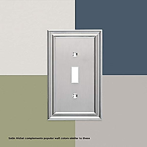 Franklin Brass Classic Architecture (1-Pack) Decorative Light Switch Cover Brushed Nickel 1-Gang Decorator/Rocker Wall Plate Single Switch Plate Cover Electrical Outlet Covers W35219-SN-C