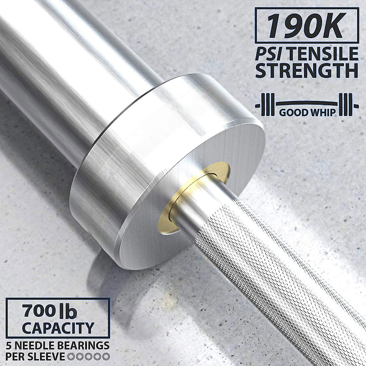 IFAST Home Gym 370LB Olympic Weight Set with 7Ft Olympic Barbell Bar, Bumper Plates Set, 700 lb Weight Capacity Bar with 2” Shaft (370 lbs Weight Set and Bar)