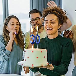 16th & 61st Birthday Candles, Blue Number 16 61 Candle for Cake, Happy Birthday Cake Topper Decoration for Birthday Anniversary Celebration Party Supplies