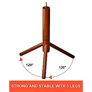 BMOSU Bamboo Coat Rack Freestanding Stand Tree Adjustable Coat with 3 Sections 8 Hooks Easy to Assemble Standing Coat Jackets Hanger for Bedroom Office Hallway Entryway Brown