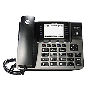 Motorola ML1002D DECT 6.0 Expandable 4-line Business Phone System with Voicemail, Digital Receptionist and Music on Hold, Black, Base Station + 2 Wireless Desk Sets