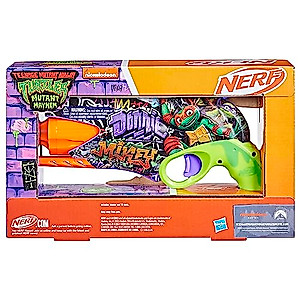 NERF Teenage Mutant Ninja Turtles Blaster, 10 Elite Darts, Toy Foam Blasters for 8 Year Old Boys & Girls & Up