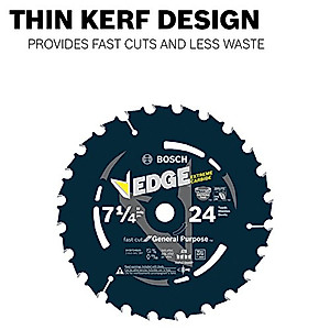 BOSCH DCB1024 10 In. 24 Tooth Daredevil Table and Miter Saw Blade Fast Ripping,Blue