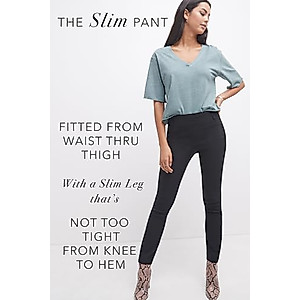 Rekucci Women's Ease into Comfort Stretch Slim Pant (6, Hunter Green)