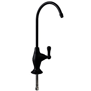 Westbrass CO134-62 10" Classic 1-Lever Cold Water Dispenser Faucet Kit with Filter, 2-Pack Replacement Cartridges, Kitchen Sink Strainer & Disposal Trim Set, Matte Black