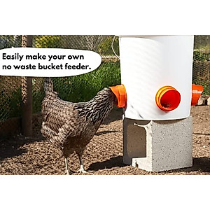 Roosty's® Rat Proof Chicken Feeder Kit - Rodent Proof Chicken Feeder with SmartStopper Caps - Chicken Feeders No Waste Rodent Proof, Poultry Feeder, Chicken Feeder Port - No Waste Chicken Feeder