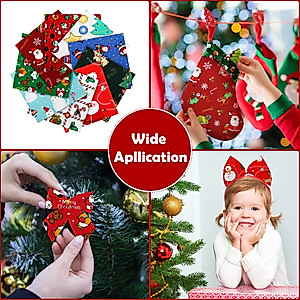 16 Pieces Christmas Fabric Fat Quarters Bundle Christmas Patterned Cotton Fabric Santa Claus Snowman Christmas Tree Print Quilting Fabric Cloth for Christmas Sewing Patchwork DIY Yard (16 x 20 Inch)