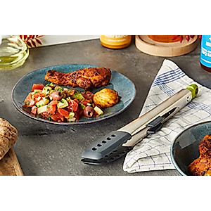 Joseph Joseph Elevate Stainless Steel Tongs with Silicone Tips, One-Size, Gray/Green