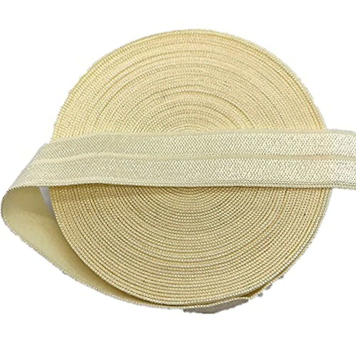 WEKIVA Silk Ribbon for Crafts,5 Yards 15mm Elastic Band Multicolor Fold Over Spandex Elastic Ribbon for Sewing Lace Trim Waist Band Garment Accessory