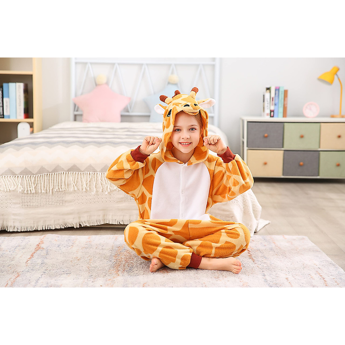 CANASOUR Unisex Anime Halloween Kids Giraffe Onesie For 8-10 Years Girls Boys Christmas Cosplay Costume (8 Years, Giraffe)