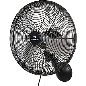 Tornado - 16 Inch Pro Series Oscillating Wall Mount Fan - High Velocity Heavy Duty Metal Wall Mount Fan for Industrial, Commercial, Residential, and Greenhouse Use - UL Safety Listed