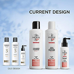 Nioxin System Kit 3, Strengthening & Thickening Hair Treatment, For Color Treated Hair with Light Thinning, Trial Size (1 Month Supply)