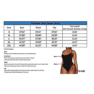 Viottiset Women's One Piece Swimsuit Drawstring Tummy Control High Cut Bathing Suit American Flag Small