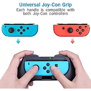HEYSTOP Grip Compatible with Nintendo Switch OLED/Nintendo Switch JoyCon 3 Pack, Wear Resistant Game Switch Controller Handle Case Kit for Nintendo Switch Joy Con, Black