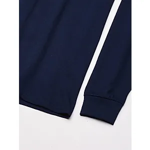 Hanes mens Hanes Men's Beefy Heavyweight Long Sleeve T-shirt Shirt, Navy, X-Large US