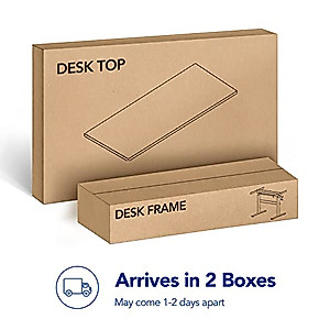 SANODESK Electric Standing Desk 55 x 28 Inches, Height Adjustable Stand Up Desk w/2-Button Controller, Ergonomic Computer Desk for Home Office, White Frame + Natural Tabletop