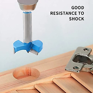 Qjaiune 1-1/16 Inch / 27mm Forstner Drill Bit, 1.0625 Inch Boring Bit Cutter Tungsten Carbide Wood Hole Saw Auger Opener, Woodworking Hole Opener Hinge Hole Cutter for Wood, Plastic, Plywood