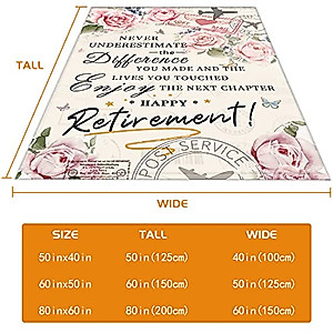 Christmas Retirement Gifts for Women 2023 Retirement Blankets for Female Mom Wife Grandma Nurses Friends Coworkers Happy Retirement Flannel Fleece Blanket for Bedding Sofa Retirement Party Decorations