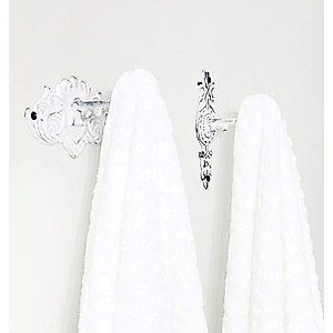 AuldHome Shabby Chic Hooks, Key-Shaped (Set of 4); Lock & Key Style Rustic Wall Hooks for Coats, Towels, Bathroom, Entryway and More